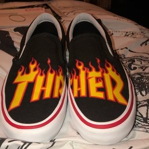 Thrasher | Shoes | Vans X Thrasher Slipon Pro Black Skate Shoes | Poshmark